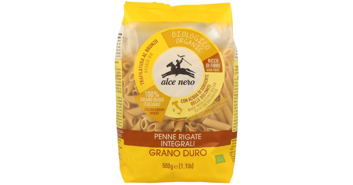 Pilno grūdo kviečių makaronai PENNE RIGATE | Ekologiški | LIVIN